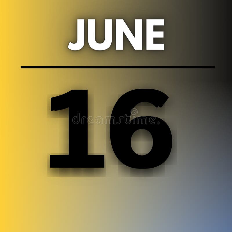 June 16 , Calendar , daily Calendar Icon in Flat Design Style Stock ...