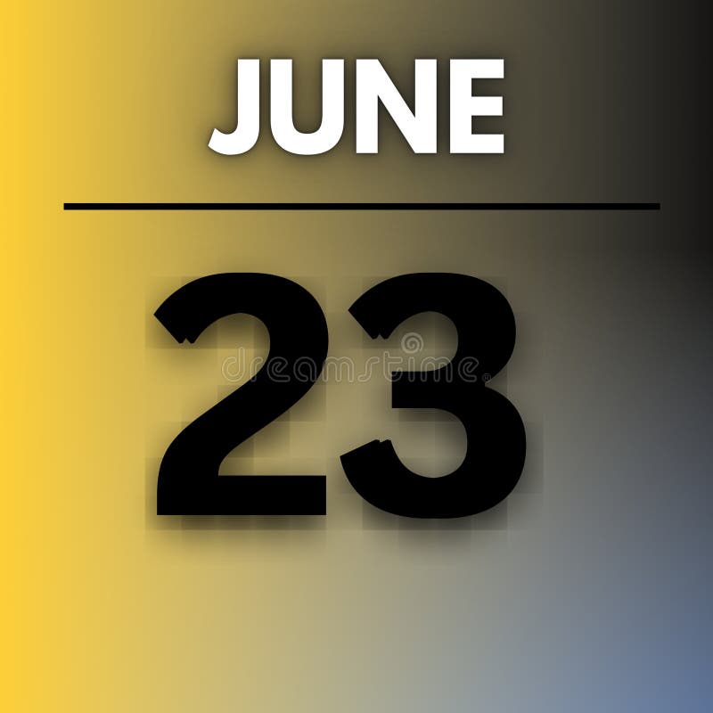 June 23 , Calendar , daily Calendar Icon in Flat Design Style Stock ...