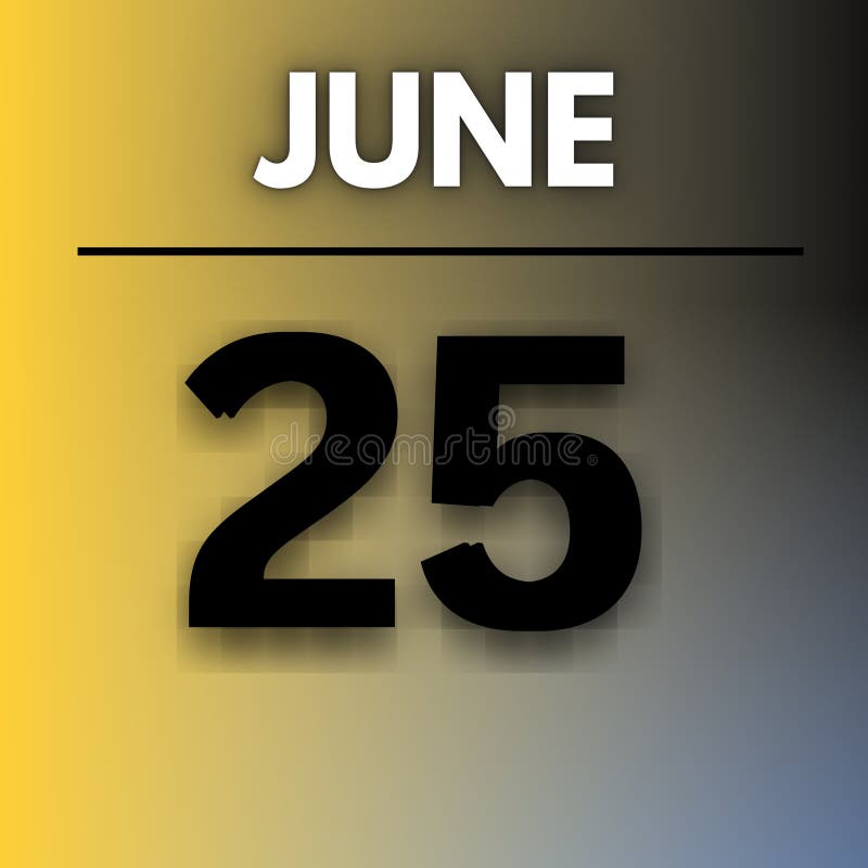 June 25 , Calendar , daily Calendar Icon in Flat Design Style Stock ...