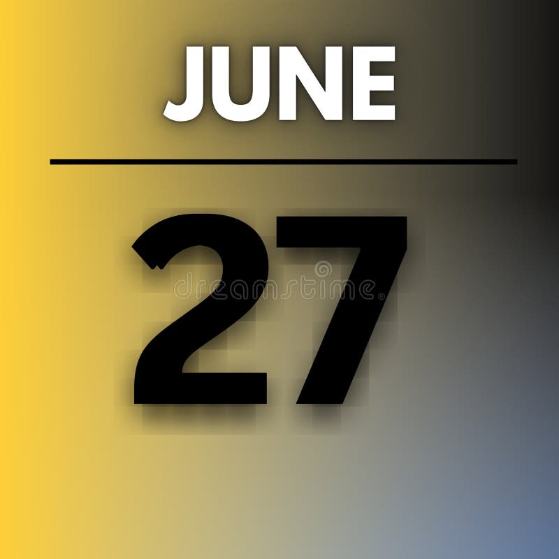 June 27 , Calendar , daily Calendar Icon in Flat Design Style Stock ...