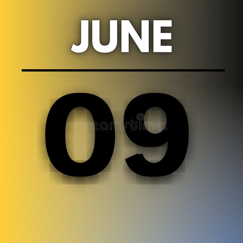 June 9 , Calendar , daily Calendar Icon in Flat Design Style Stock ...