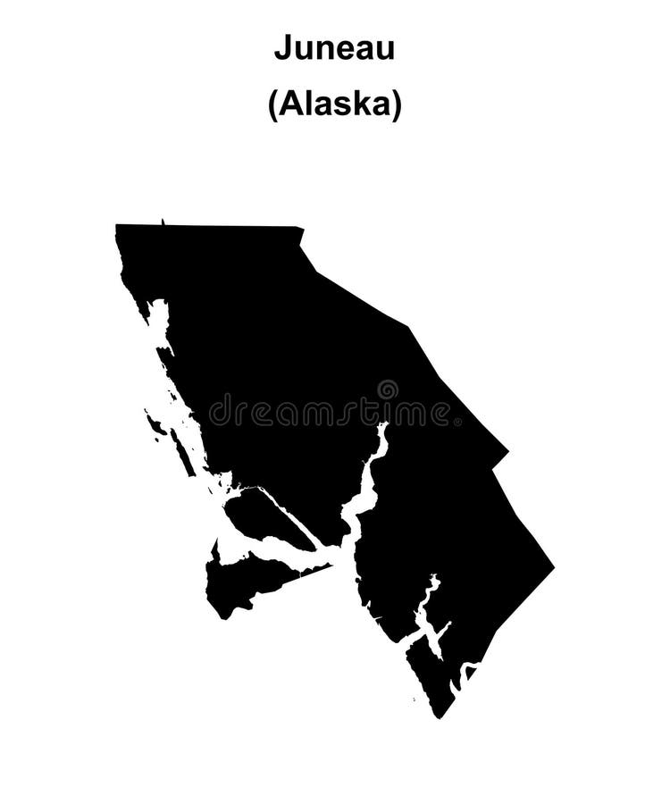 Juneau outline map stock illustration. Illustration of borough - 357879014