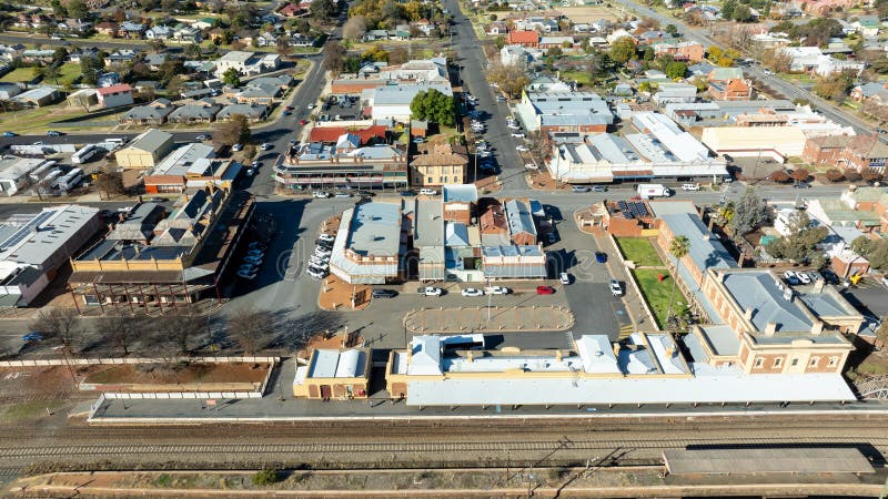 Junee Railway Station NSW Australia with CBD Stock Image - Image of ...