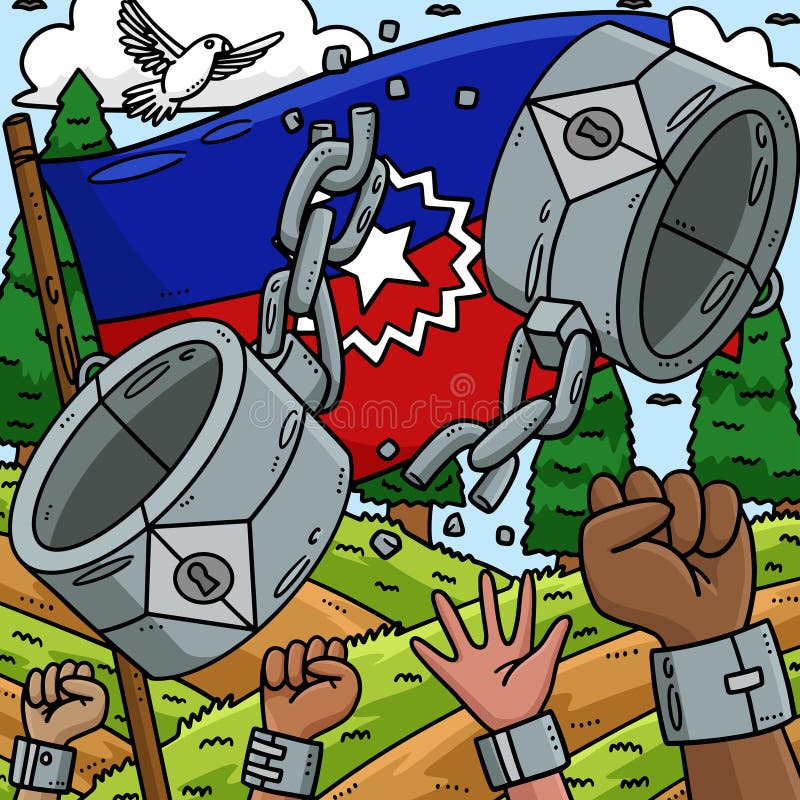 Hand with Broken Shackles Cartoon Colored Clipart Stock Vector ...