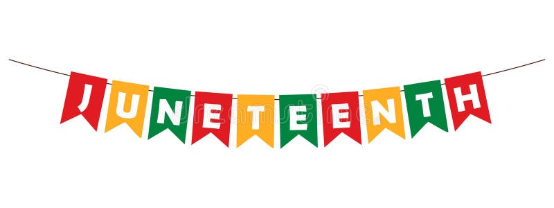 Juneteenth Bunting Garland, Hanging Decorative Pennants, Vector Design ...