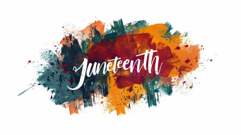 Juneteenth - Calligraphy Lettering on Abstract Painted Splash ...