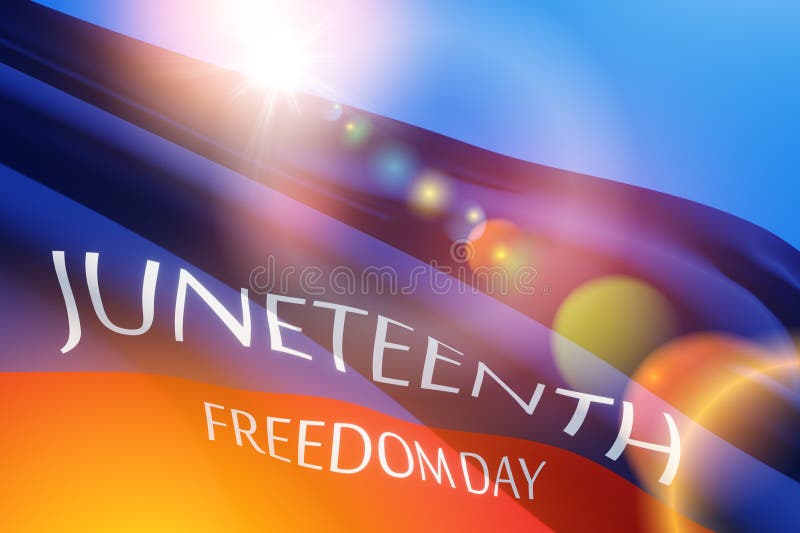 Juneteenth Color with Text Juneteenth Freedom Day with the Sun and Lens ...