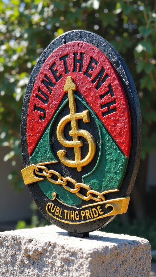 Juneteenth Emblem with African Colors and Chain Design for Public Pride ...