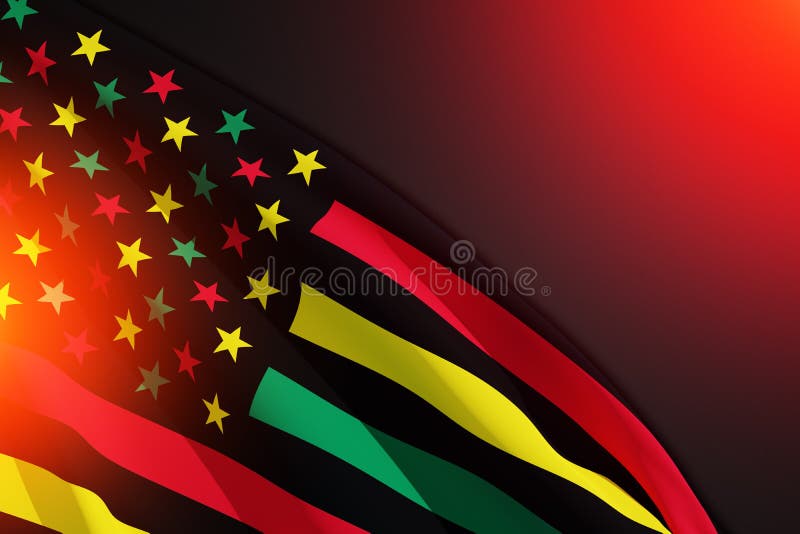 Juneteenth Flag Background with Red Glow. Stock Illustration ...