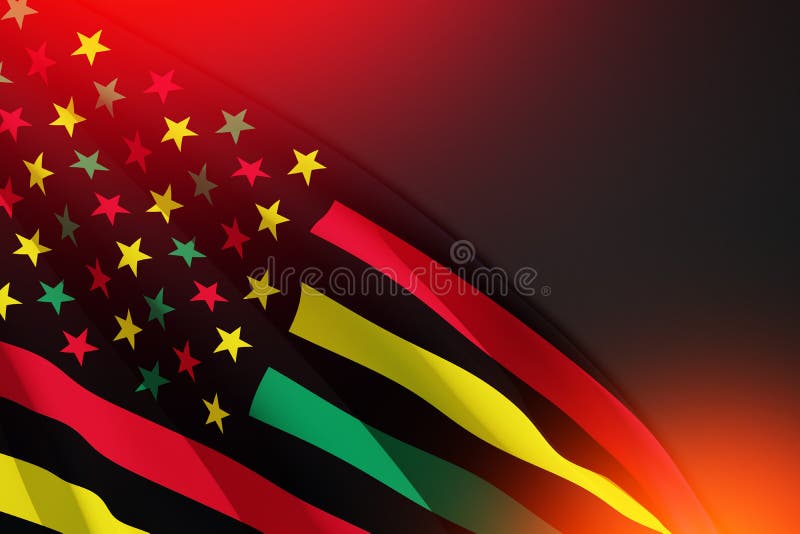 Juneteenth Flag Background with Red Glow. Stock Illustration ...