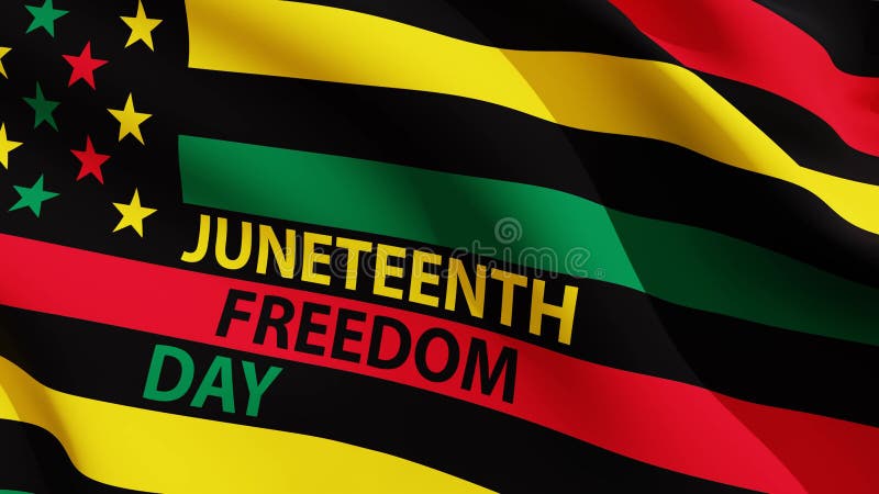 Juneteenth Flag Waving. since 1865 Stock Video - Video of design ...