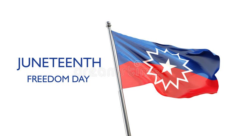 Juneteenth Flag on White Background. Juneteenth Freedom Day Stock ...