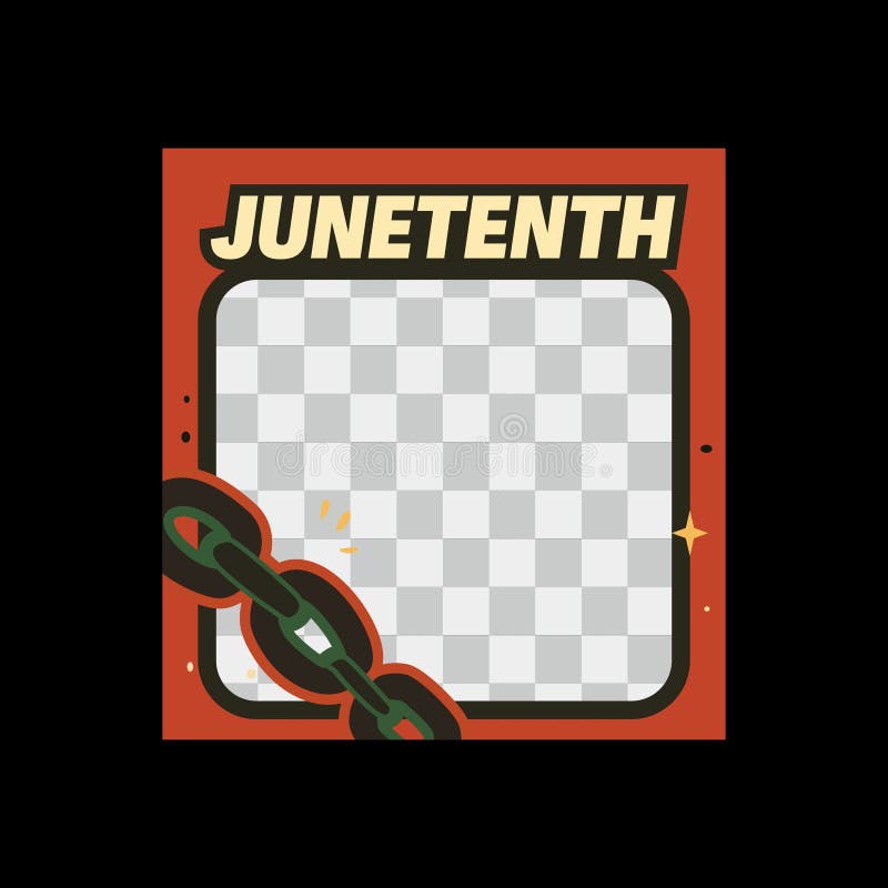 Juneteenth Frame Template with Broken Chain Symbol and Red Background ...