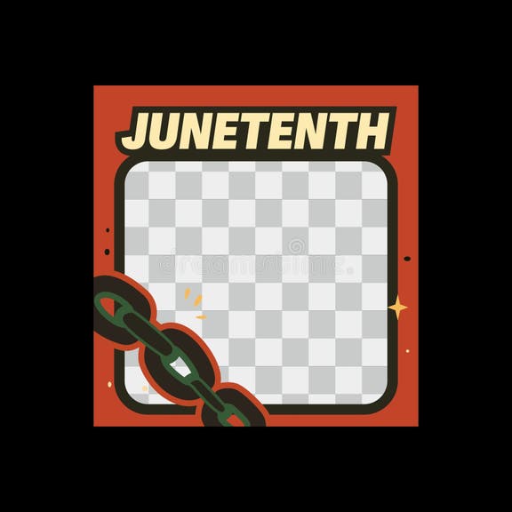 Juneteenth Frame Template with Broken Chain Symbol and Red Background ...