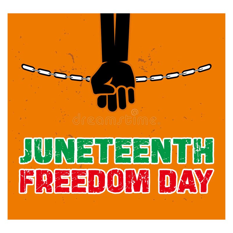 Juneteenth Freedom Day. Black Arm Breaking Chains Stock Vector ...