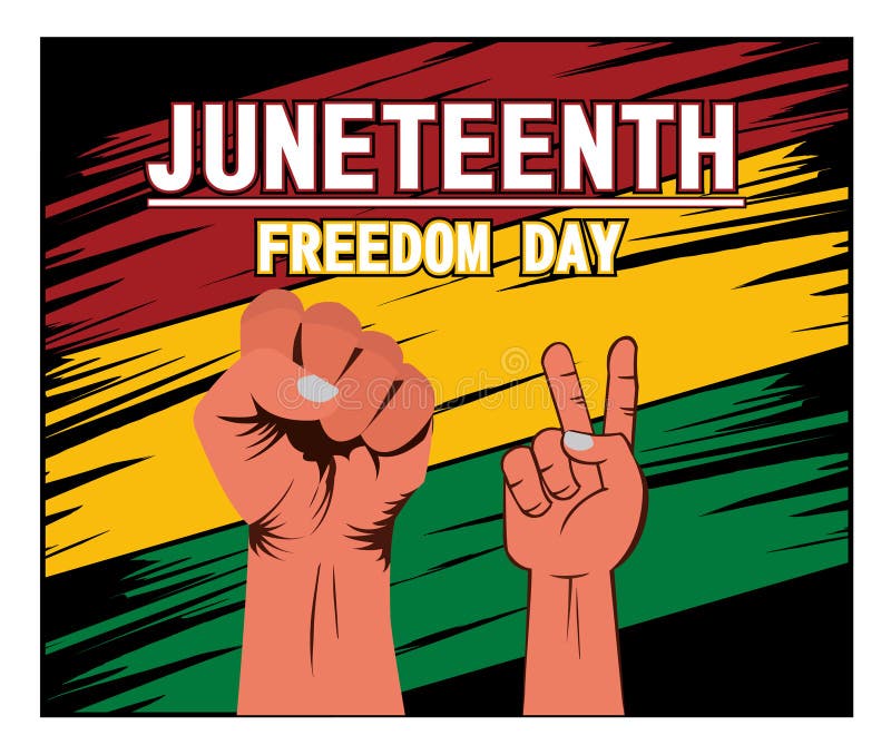 Juneteenth Freedom Day Celebration, Featuring Raised Fist and Peace ...