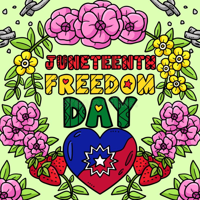 Juneteenth Freedom Day Colored Cartoon Stock Illustration ...