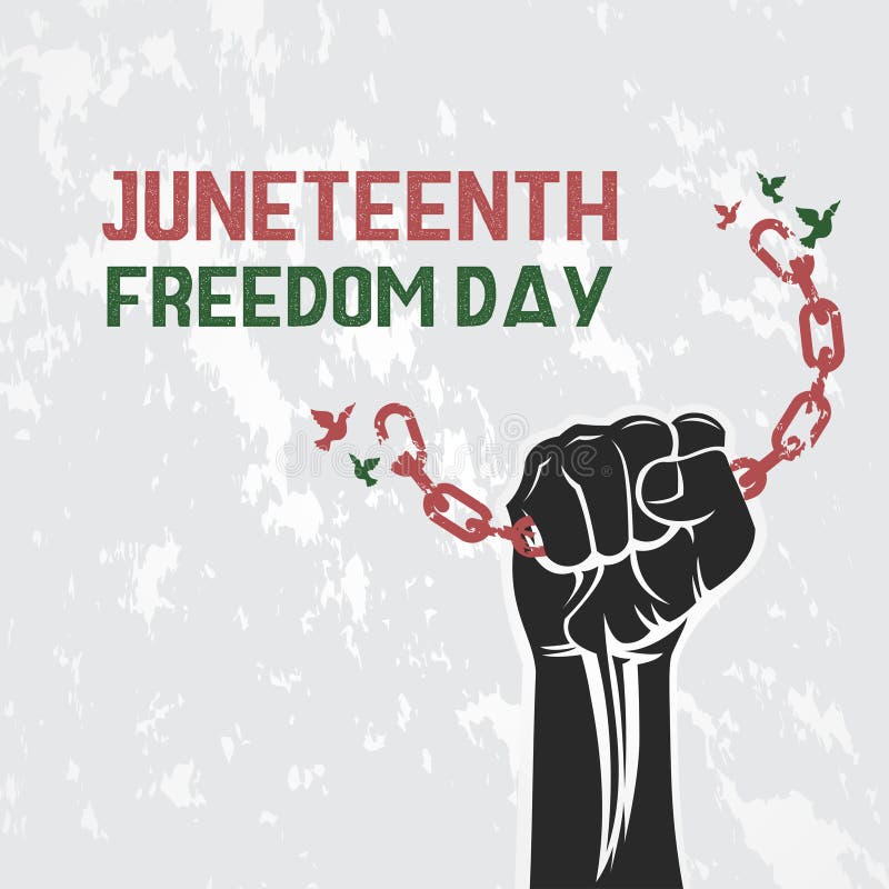 Juneteenth Freedom Day with Ribbon and Flag Vector for Banner Print ...