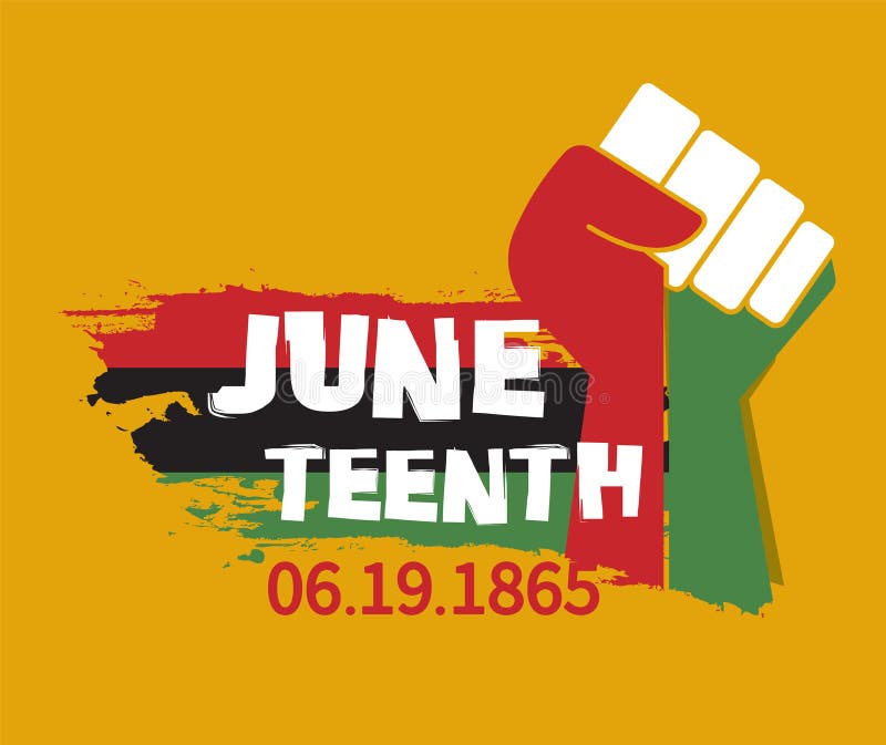 Juneteenth Freedom Day with Ribbon and Flag Vector for Banner Print ...