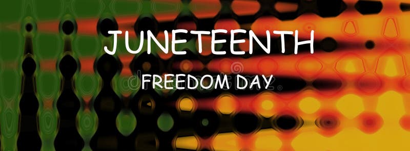 Juneteenth Freedom Day - Text on the Banner in Black, Red and Yellow ...