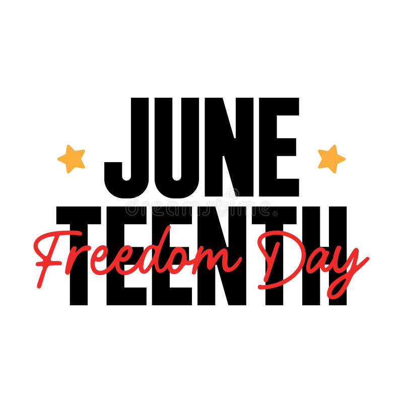 Juneteenth Freedom Day Typography Text Script Stock Vector ...