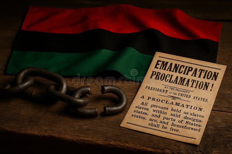 Juneteenth Historical Emancipation Proclamation Document with Broken ...