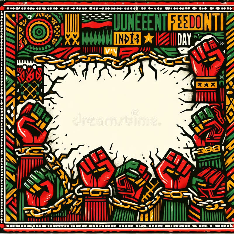 Juneteenth Holiday Background Graphics Template Stock Illustration ...