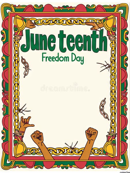 Juneteenth Holiday Background Graphics Template Stock Illustration ...