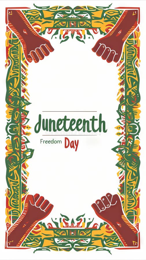 Juneteenth Holiday Background Graphics Template Stock Illustration ...