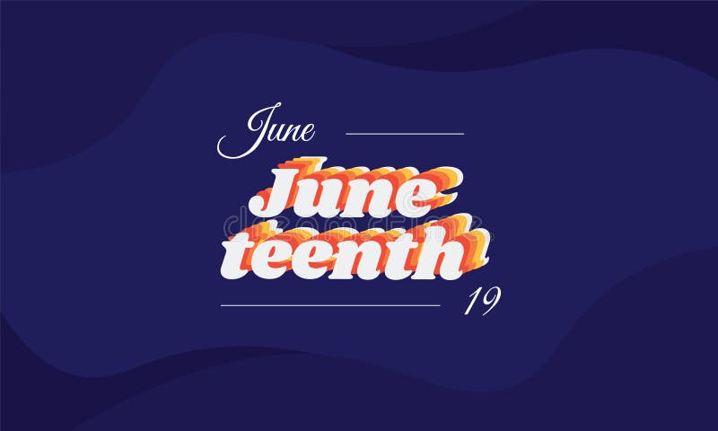 Juneteenth - June 19 - Horizontal Banner with the Text on Navy Blue ...