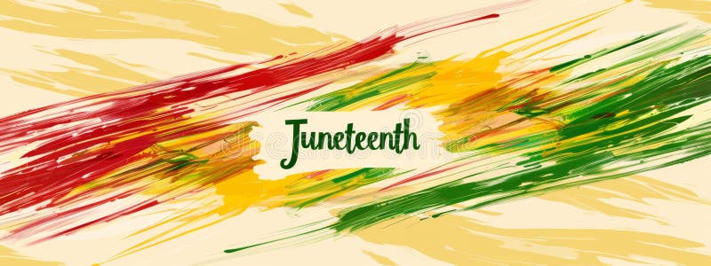 Juneteenth - Lettering on Abstract Painted Splash Background. Modern ...