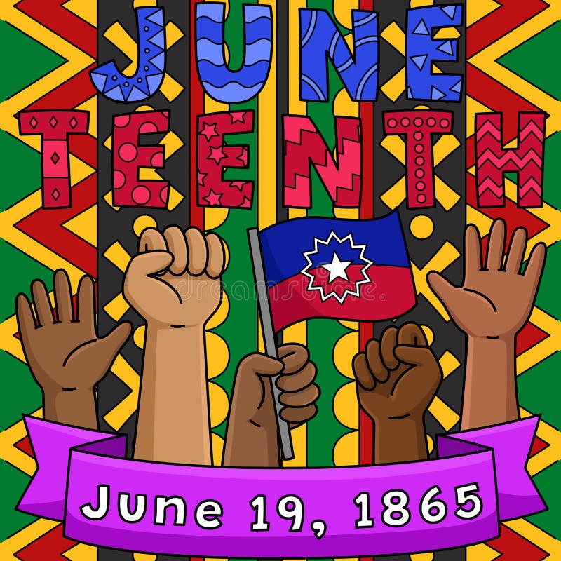 Cartoon Juneteenth stock illustration. Illustration of celebrate ...