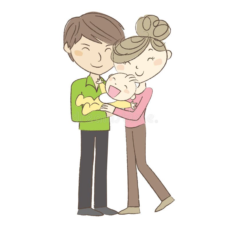 Junge Paare, Die Ihr Baby Halten Vektor Abbildung - Illustration von ...