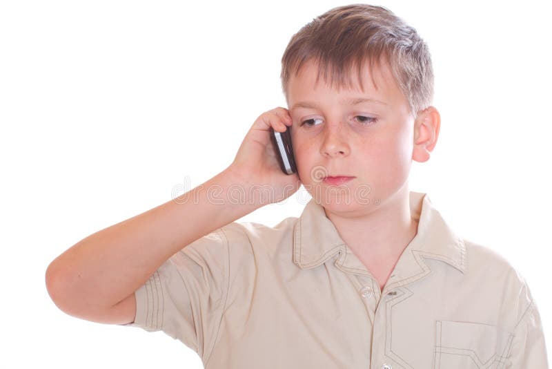 Junge telefoniert stockbild. Bild von person, kindheit - 28340473