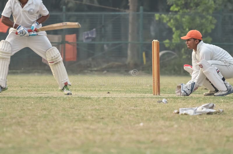 Jungen, Die Kricket Spielen Redaktionelles Stockfoto - Bild von hieb ...