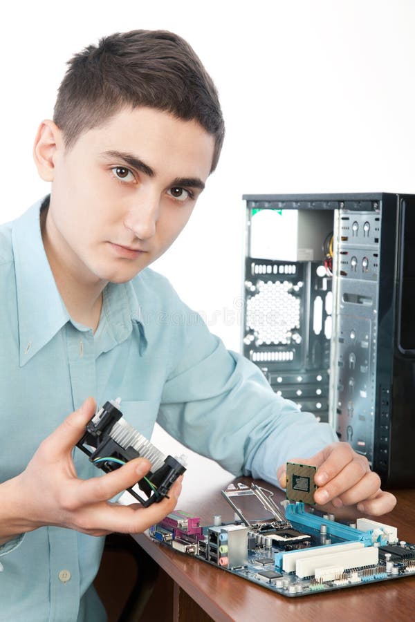 Junger Computertechniker stockbild. Bild von besetzung - 29458277