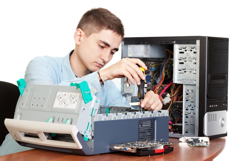 Techniker, Der Computerhardware Im Labor Repariert Stockfoto - Bild von ...