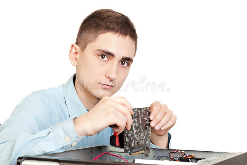 Techniker, Der Computerhardware Im Labor Repariert Stockfoto - Bild von ...
