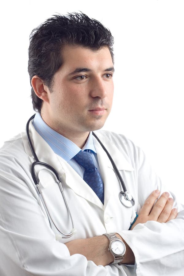 Junger Doktor Mit Einem Stethoskop (Ausschnittspfad Eingeschlossen ...