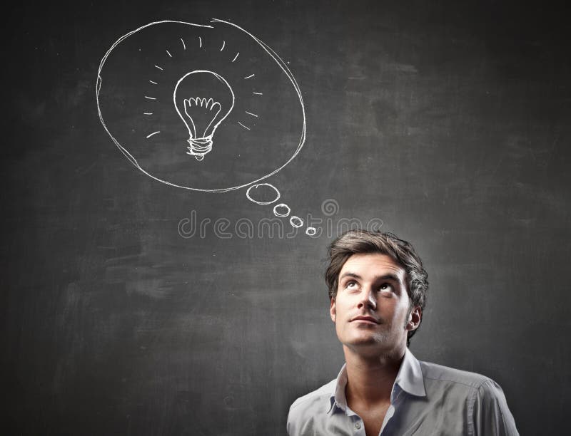 Junger Mann, Der Eine Idee Hat Stockbild - Bild von konzept, arbeit ...