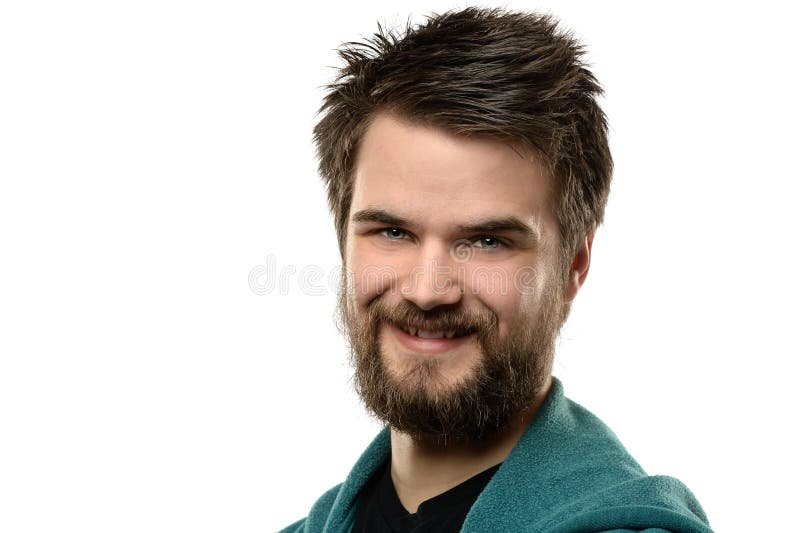 Junger Mann mit Bart stockbild. Bild von vertikal, porträt - 40165789