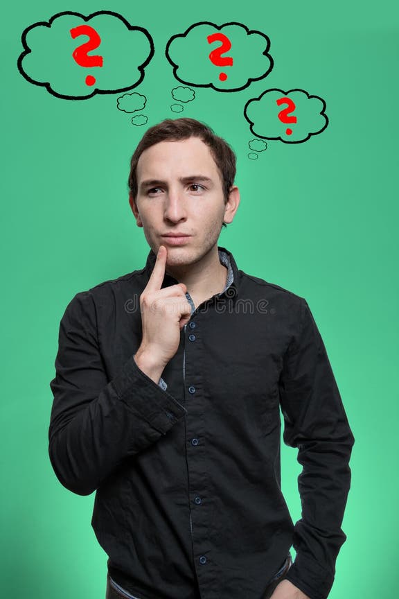 Junger Mann schaut fragend stockbild. Bild von sprache - 59098523