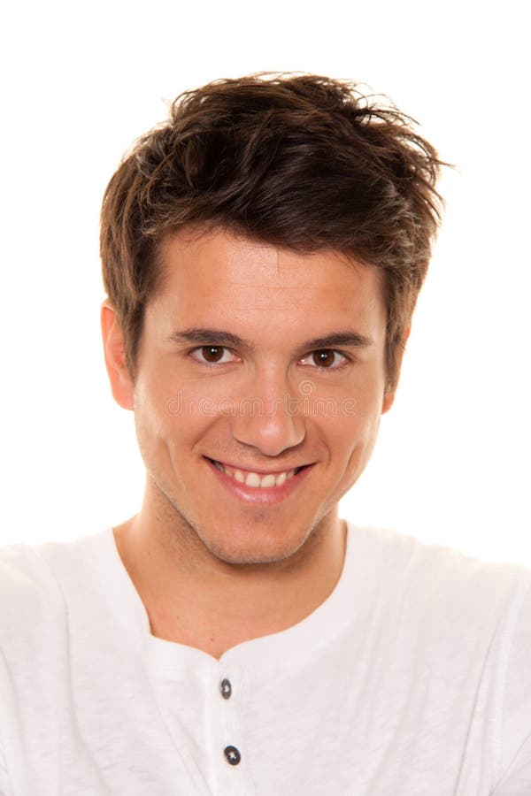 Junger, Netter Mann, Freundliches Lächeln. Portrait Stockbild - Bild ...