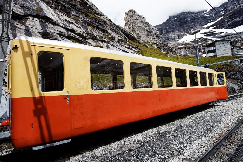 Jungfrau Bahn in Eiger Gletscher Railwaystation Stock Photo - Image of ...