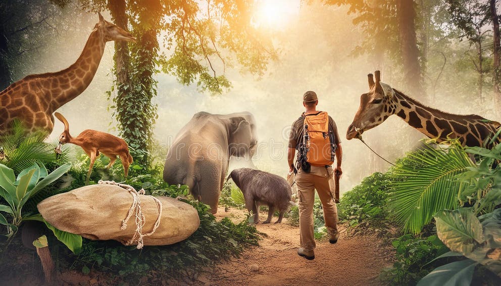 Jungle Adventure - an Adventurous Scene in a Dense Jungle with ...