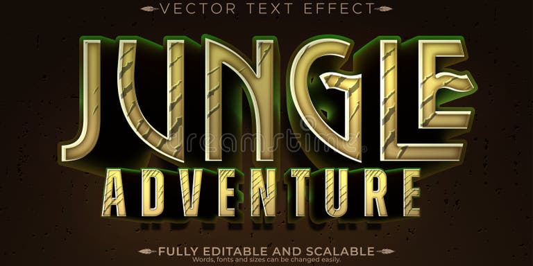 Jungle Adventure Text Effect, Editable Forest and Monster Font Style Stock Vector - Illustration ...