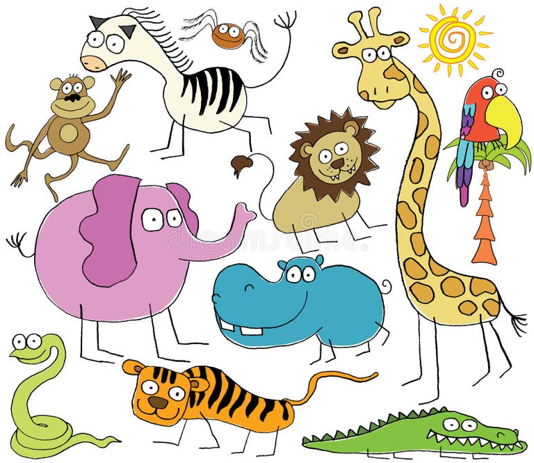 Simple Jungle Animals Stock Illustrations – 4,088 Simple Jungle Animals ...