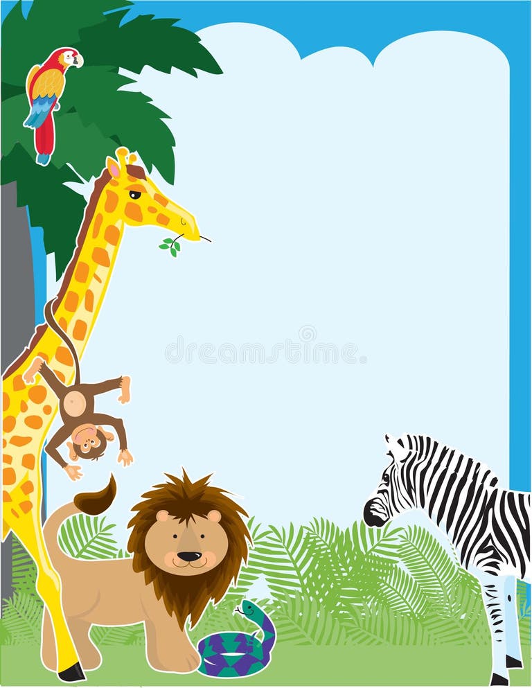 Border Design Monkey Tree Stock Illustrations – 145 Border Design ...