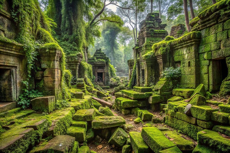 Jungle-covered Ancient Ruins, Cambodia, Overgrown Temples Stock ...