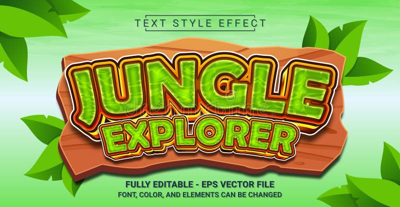 Jungle Explorer Text Style Effect. Editable Graphic Text Template Stock ...